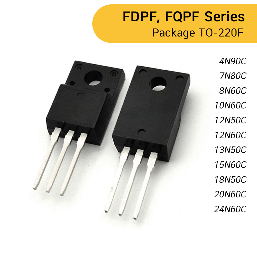(1ตัว) มอสเฟต MOSFET FDPF FQPF series TO-220 2N60 4N90 5N50 5N60 6N60 ...