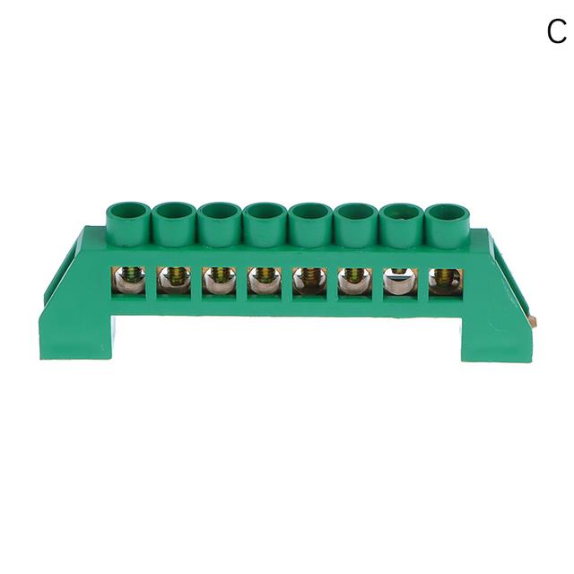 4/6/8/10/12 Positions Green Terminal Block Connector Strip Brass Ground ...