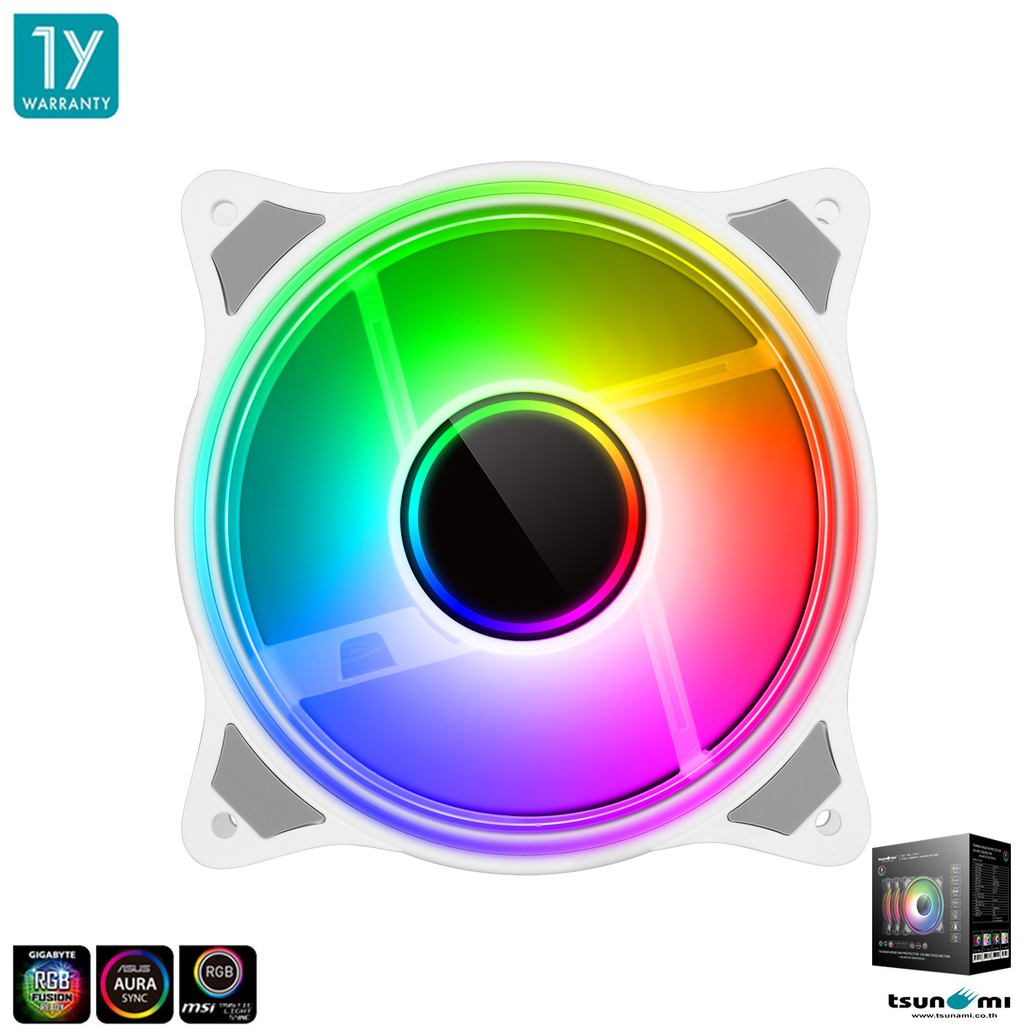 พัดลมระบายความร้อน Tsunami Protector 1265W ARGB 12CM Multi-Functional ...