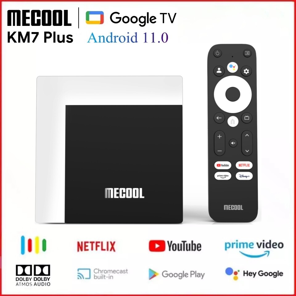 MECOOL KM7พลัสกล่องทีวีแอนดรอยด์11 Netflix 4K กูเกิ้ลทีวี2GB DDR4 16GB ...