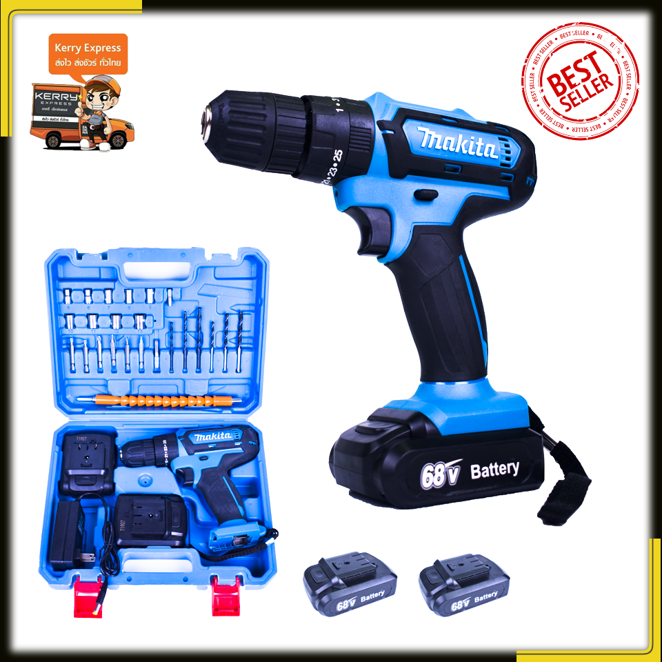MAKITA สว่านไร้สาย 68V 3ระบบ เจาะกระแทกได้ (งานไต้หวัน AAA)*การันตีสินค้าตรงปก 100% *(AAA ...