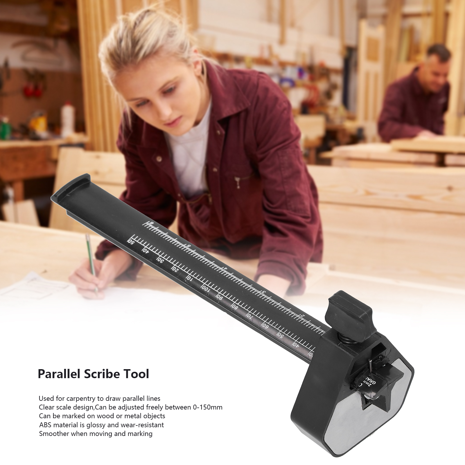 ไม้บรรทัด Scribe Parallel เลื่อนเครื่องหมายวัดปรับงานไม้เครื่องมือวัด 0 ...