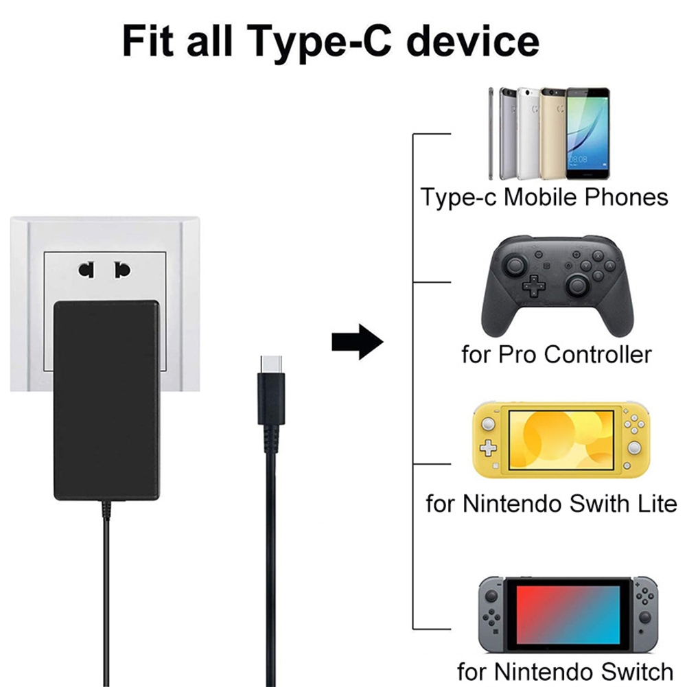 EU/US Plug AC Adapter Charger For Nintendo Switch NS Game Console Wall ...
