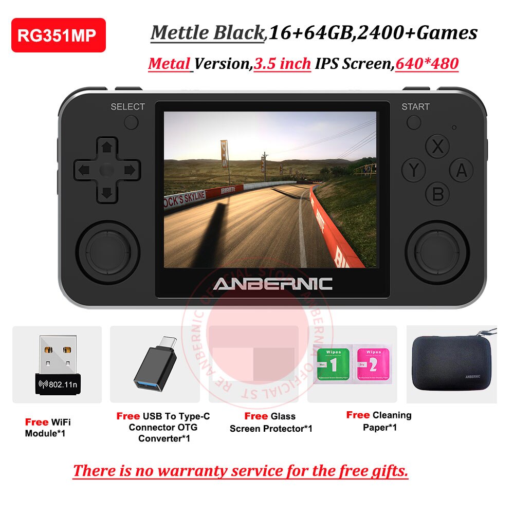 ANBERNIC RG351MP 64 Bit Retro Game Console Metal Version RG351M-New Updated Screen RK3326 Open ...