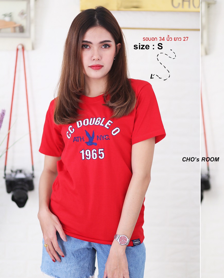 เสื้อยืดแขนสั้นงานปัก-งานป้าย Deep Water Cotton 100 (SMLXL) ใส่ได้ชายหญิง - Zig - Zag Room ...