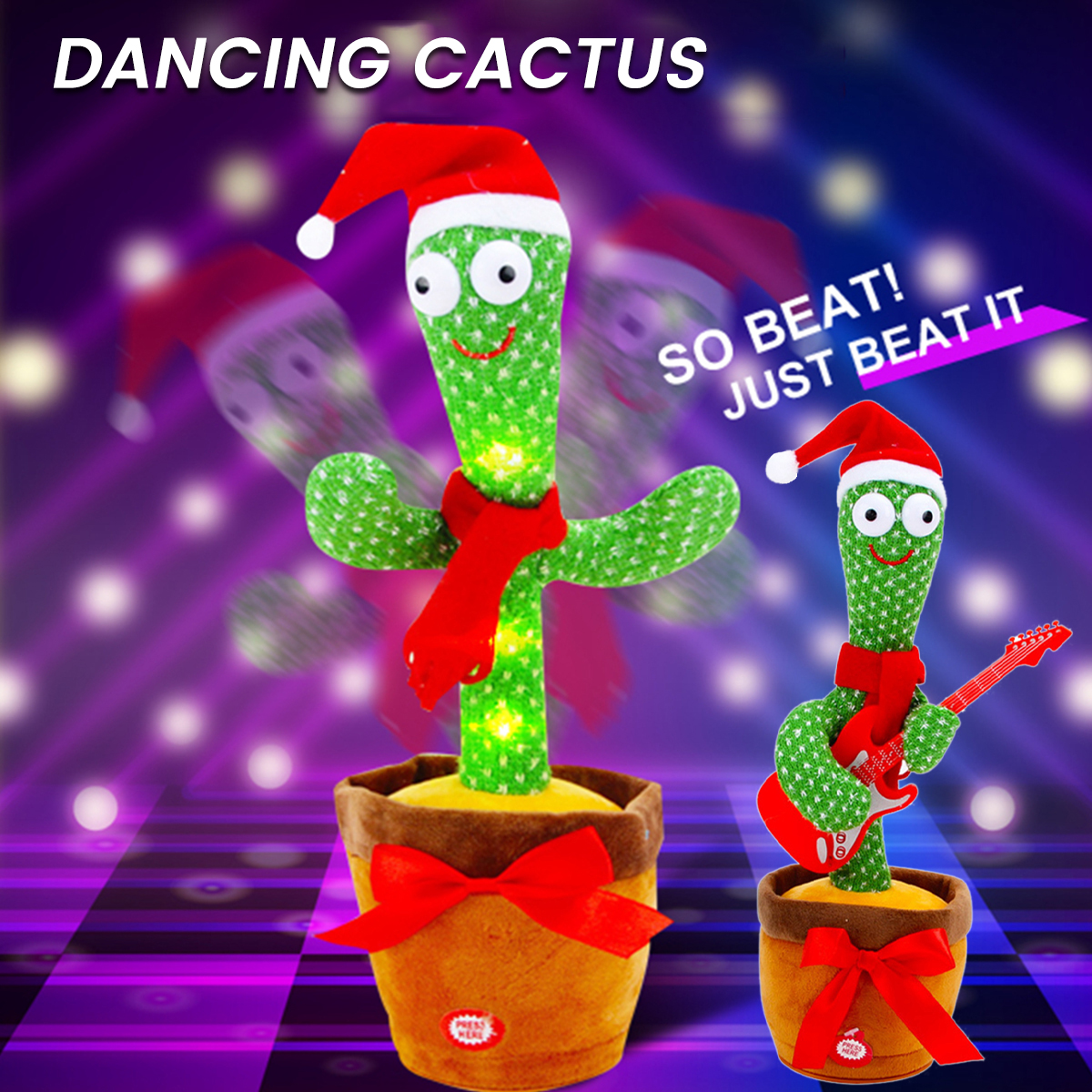 Christmas Cactus Toy Electric Dancing Cactus Can Sing Plant Cactus Toy ...