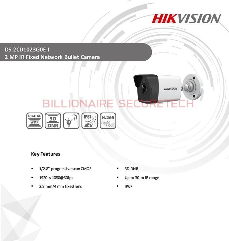 SET HIKVISION IP 8 CH 2 MP DS-2CD1023G0E-I DS-7108NI-Q18PM BY BILLIONAIRE SECURETECH ...