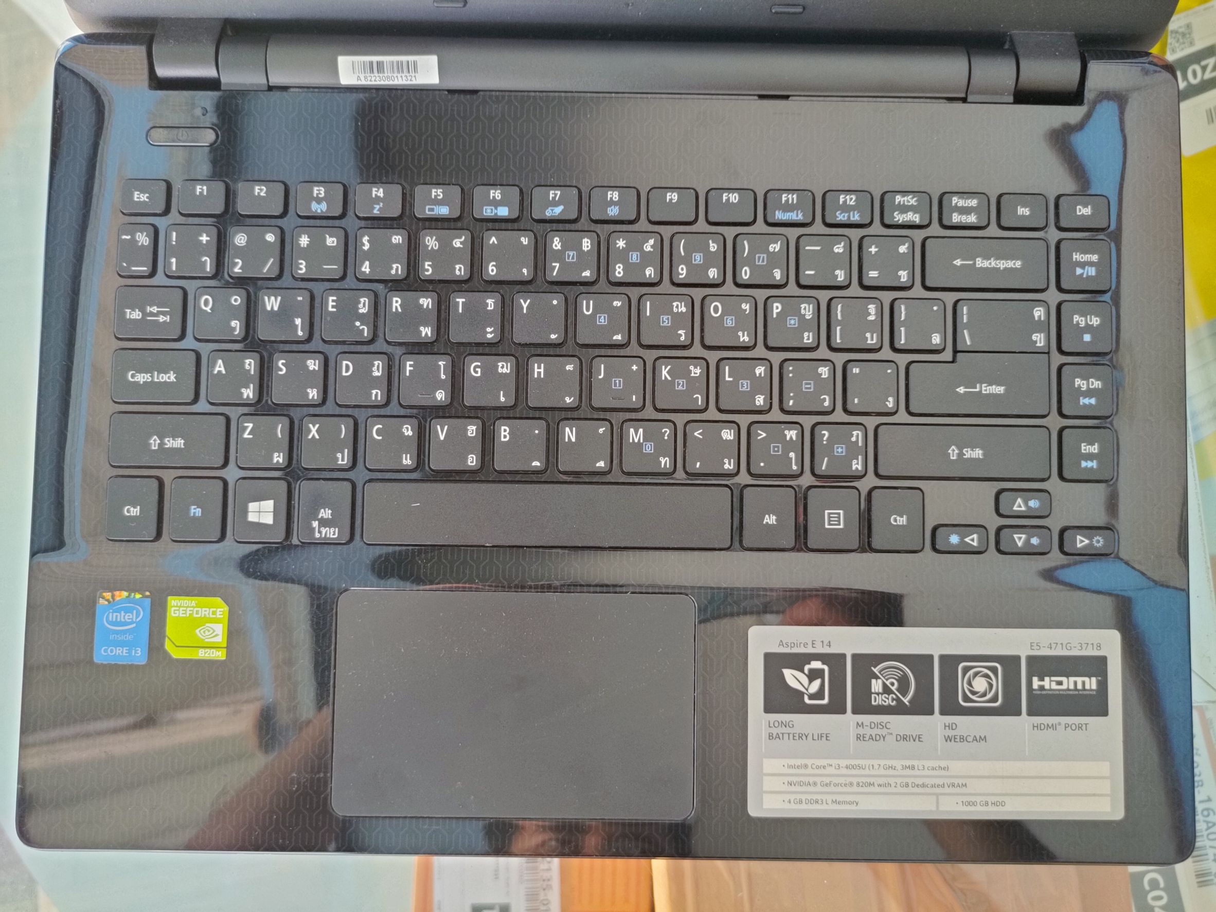 โน๊ตบุ๊คมือสองยี่ห้อ Acer รุ่น Aspire E14 E5-471G-3718 จอ 14นิ้ว ซีพียู ...