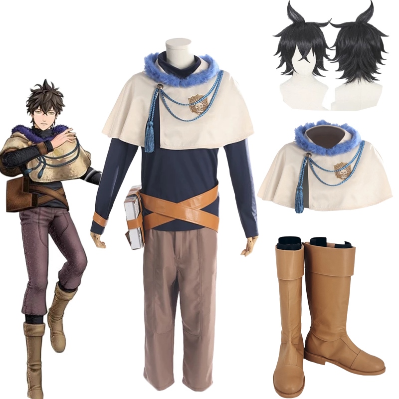 Black Clover Yuno Grinbellor Cosplay Costumes Uniform Full Sets Wig ...