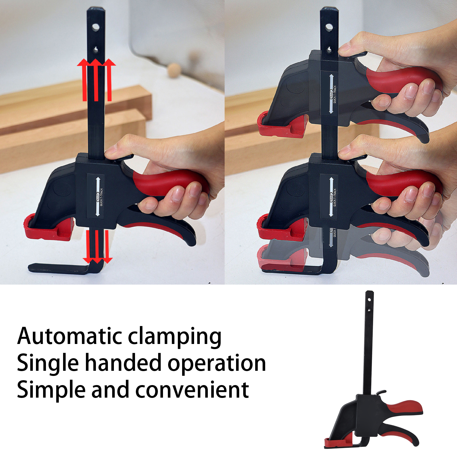 2Pcs F Clamps Set Single Handed 45 # เหล็กกล้าคาร์บอน PA6 ไนลอน ...