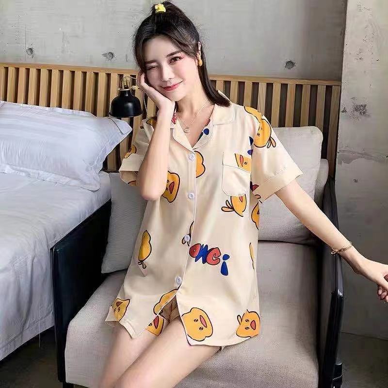 tichada 1600-เซ็คนอนหรือชุดนอนลายน่ารักๆเก๋ใส่สบายไม่ร้อน แขนสั้นขาสั้นผ้านิ่มสุดๆไม่เครืองผิว ...