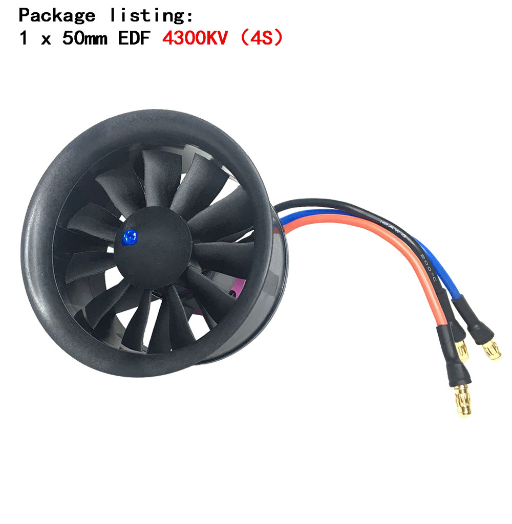 Hobbyocean 40A 50A ESC 50mm EDF Duct Fan 4900KV 4300KV 11 Propeller ...