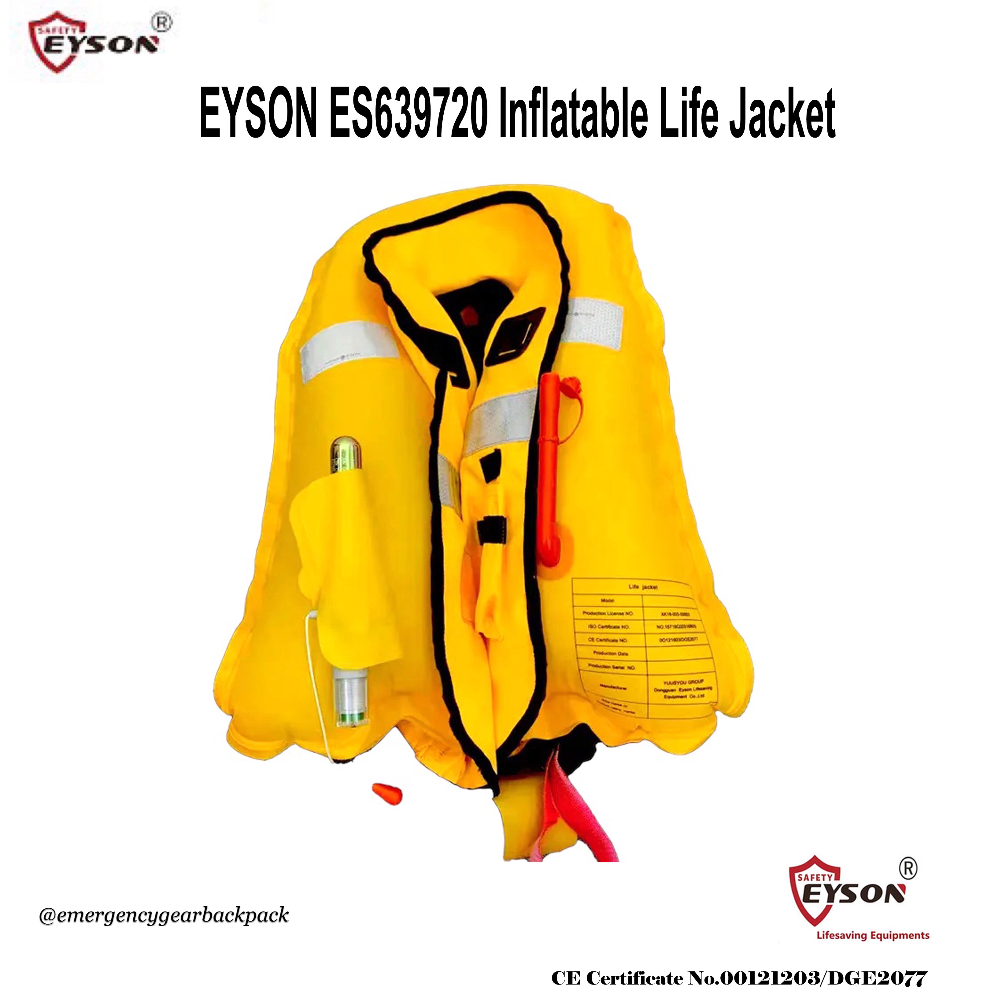 EYSON ES639720 Inflatable Life Jacket CE Certified ...