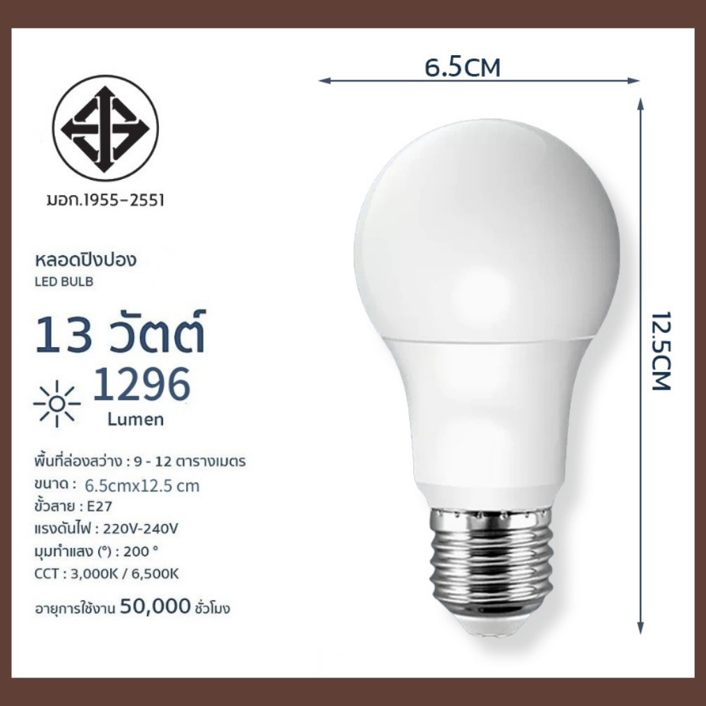 หลอดไฟ LED Bulb แสงสีขาว Daylight 6500K/แสงสีวอร์ม Warmwhite 3000K ...