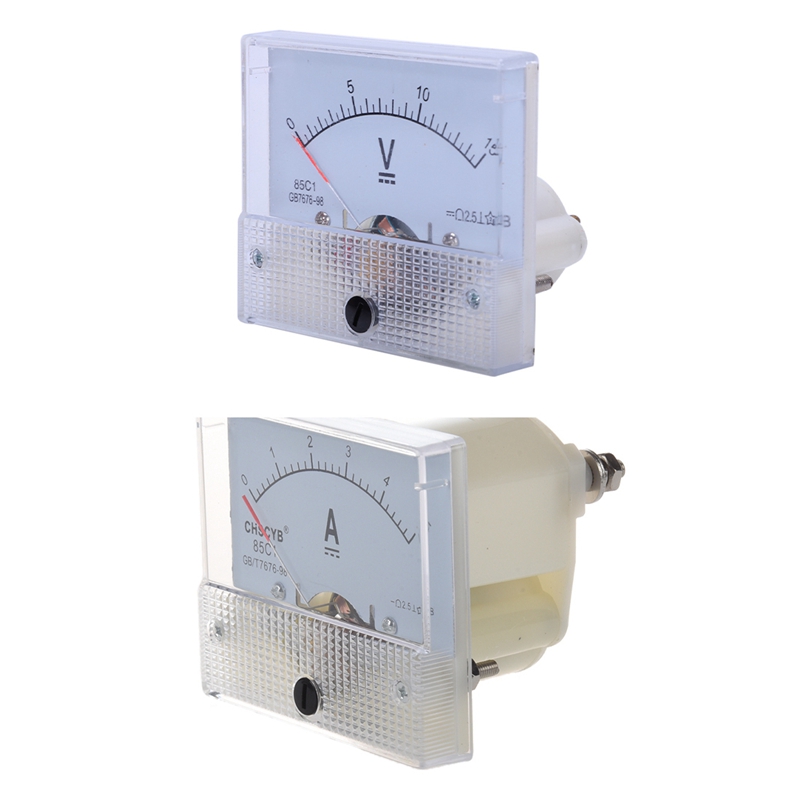 85C1-A Analog Current Panel Meter DC 5A AMP Ammeter & 85C1 Fine Tuning ...