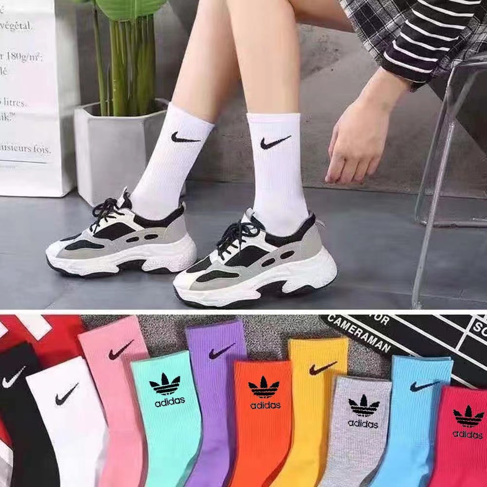 1คู่1แพ็คADNKถุงเท้าข้อยาว ถุงเท้าแฟชั่น ถุงเท้ากีฬา ผู้ชายผู้หญิงใส่ ...