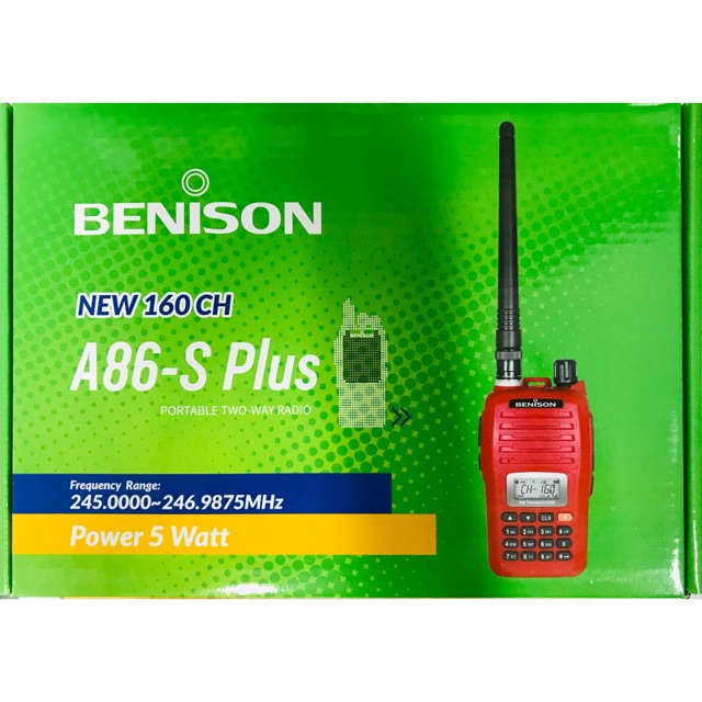 โปรโมชั่น!!! วิทยุสื่อสาร BENISON A86S (Plus) ใหม่ล่าสุด!!! กำลังส่ง 5 วัตต์ (160ช่องใช้งาน ...