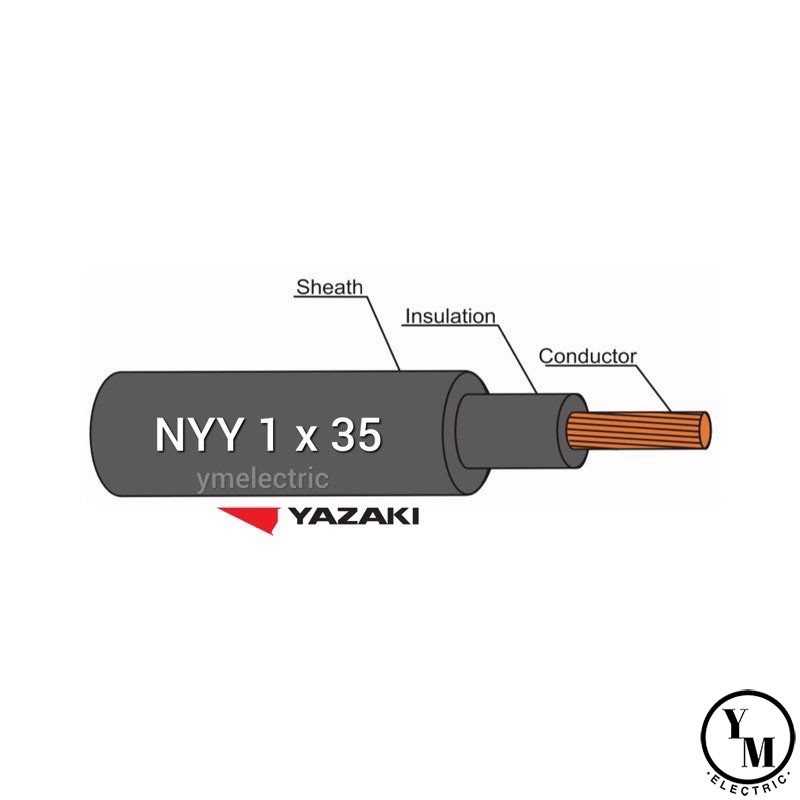 ( Promotion ) สุดคุ้ม สายไฟ NYY 1x35 yazaki (สายสั่งตัด) ราคาถูก อุปกรณ์ สาย ไฟ อุปกรณ์สายไฟรถ ...