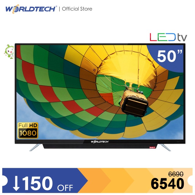 ตรวจสอบราคา Worldtech 50 นิ้ว Digital LED TV ดิจิตอล ทีวี Full HD ฟรี ...