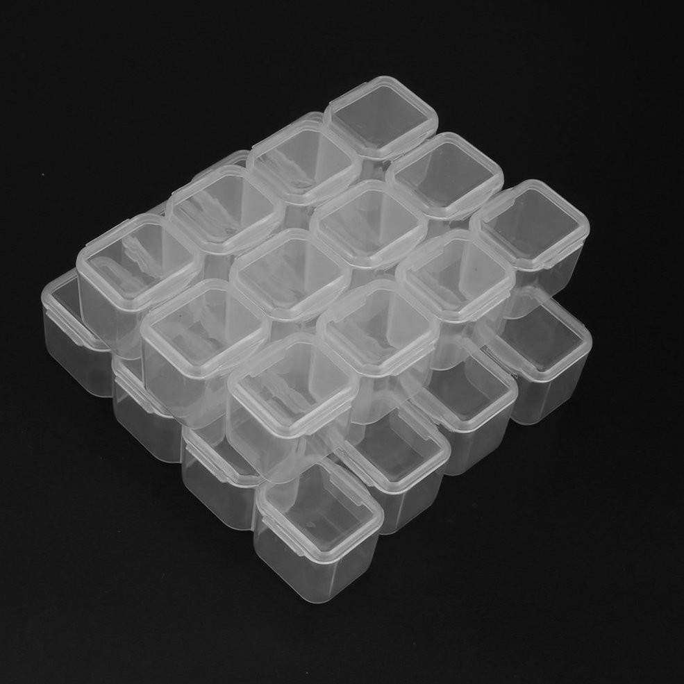 Out of the box Transparent 28 Slots Jewelry Storage Box Case Nail Art ...