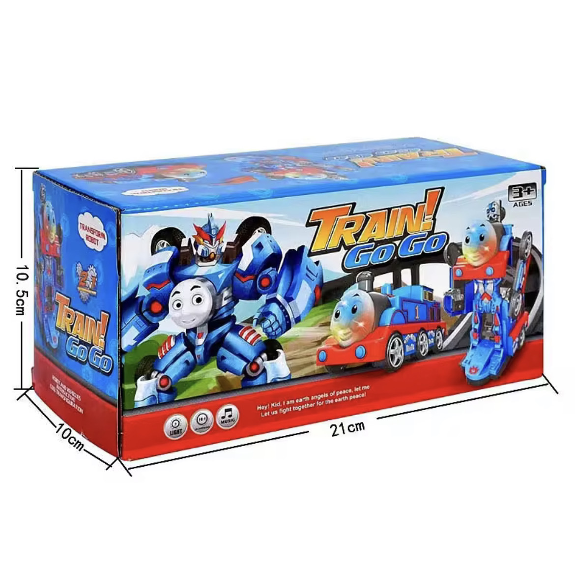 Toys Train รถไฟ โทมัส ชนถอย แปลงร่างได้ ใส่ถ่าน วิ่งชนถอย มีเพลง มี ...