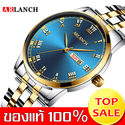 ARLANCH นาฬิกาผู้ชาย นาฬิกาธุรกิจ นาฬิกาข้อมือสแตนเลส กันน้ำ พร้อม ...