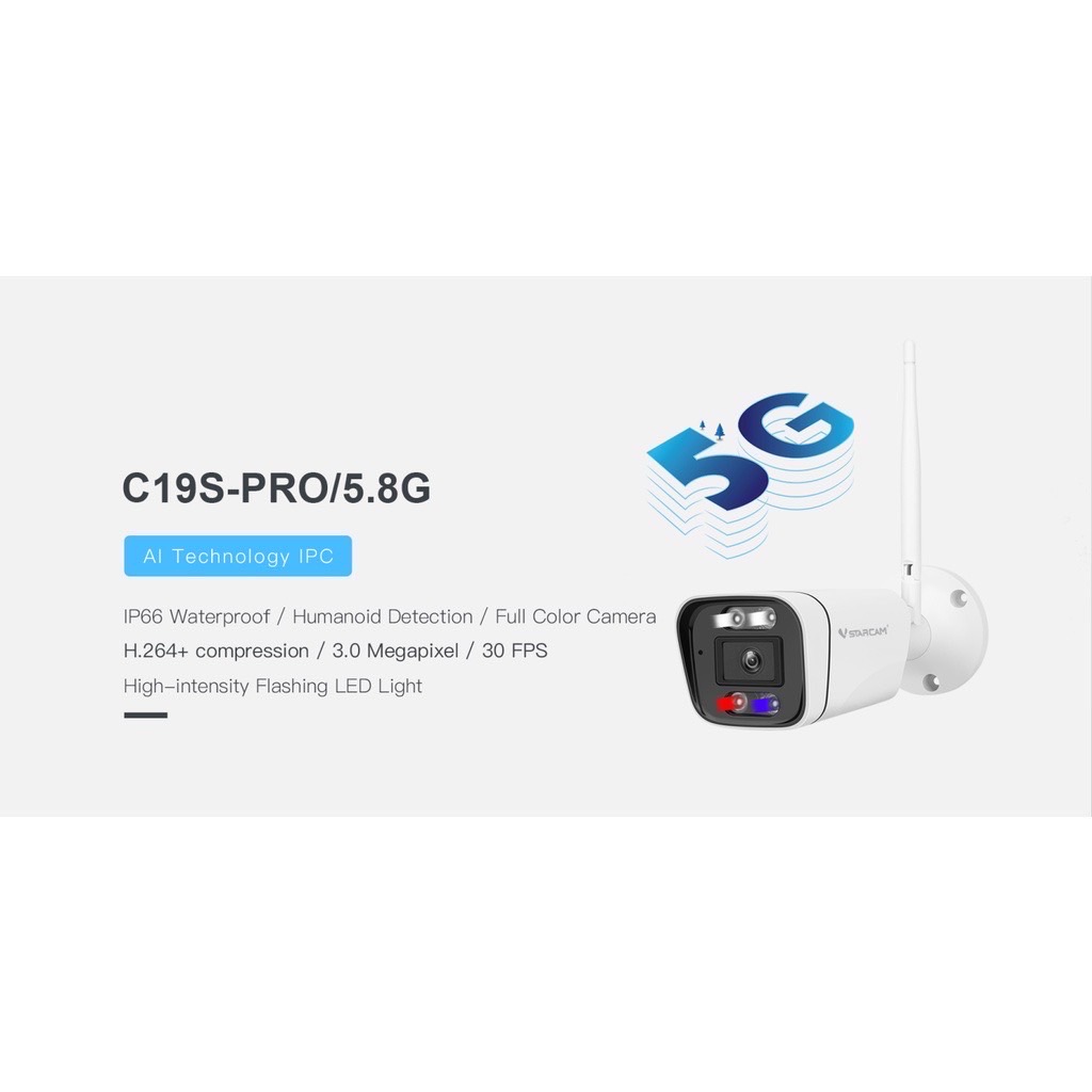 ชุดกล้อง VSTARCAM C19S Plus WIFI 5G 3ล้าน 4 ตัวและกล้อง C38 5 MP พร้อม ...