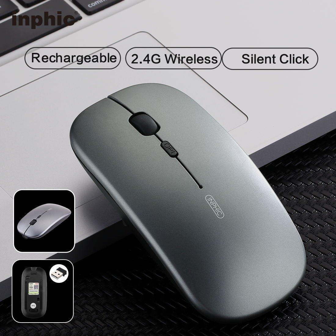 (Upgraded) เมาส์ไร้สาย Inphic M6P เมาส์ไวเลส wireless mouse ช่องชาร์จ ...