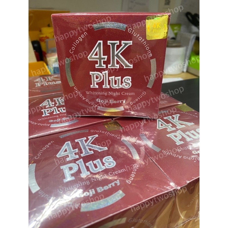 ครีม 4K Plus GOJI BERRY Whitening Night Cream แท้(แดง) (1ปุก ...