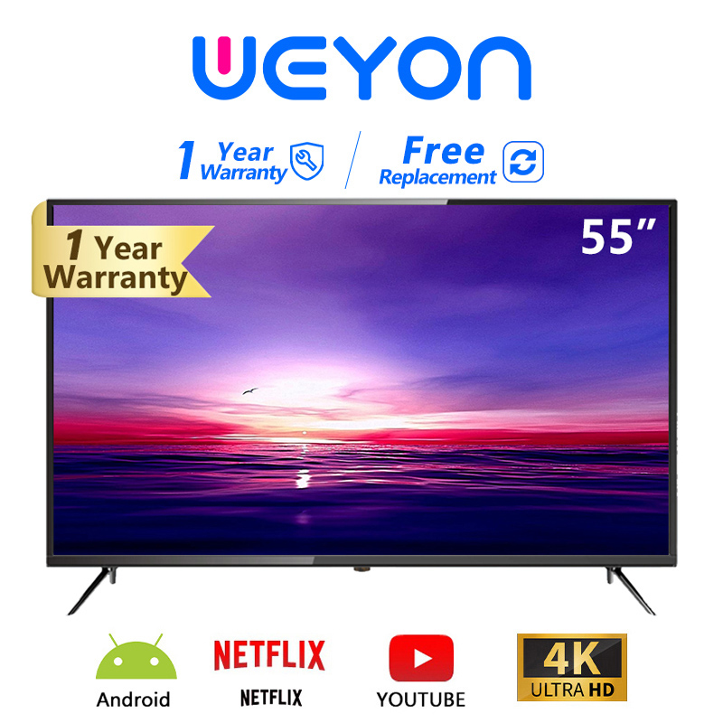WEYON ทีวี 50/55 นิ้ว สมาร์ททีวี Smart TV LED Android TV 4K UHD ...