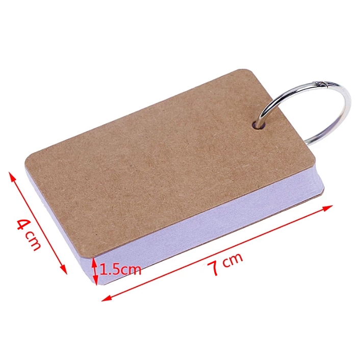 บัตรจดคำศัพท์แบบหลายสี Flash Card ขนาด 4x7 cm หนา 50 แผ่น พร้อมห่วงแกะ ...