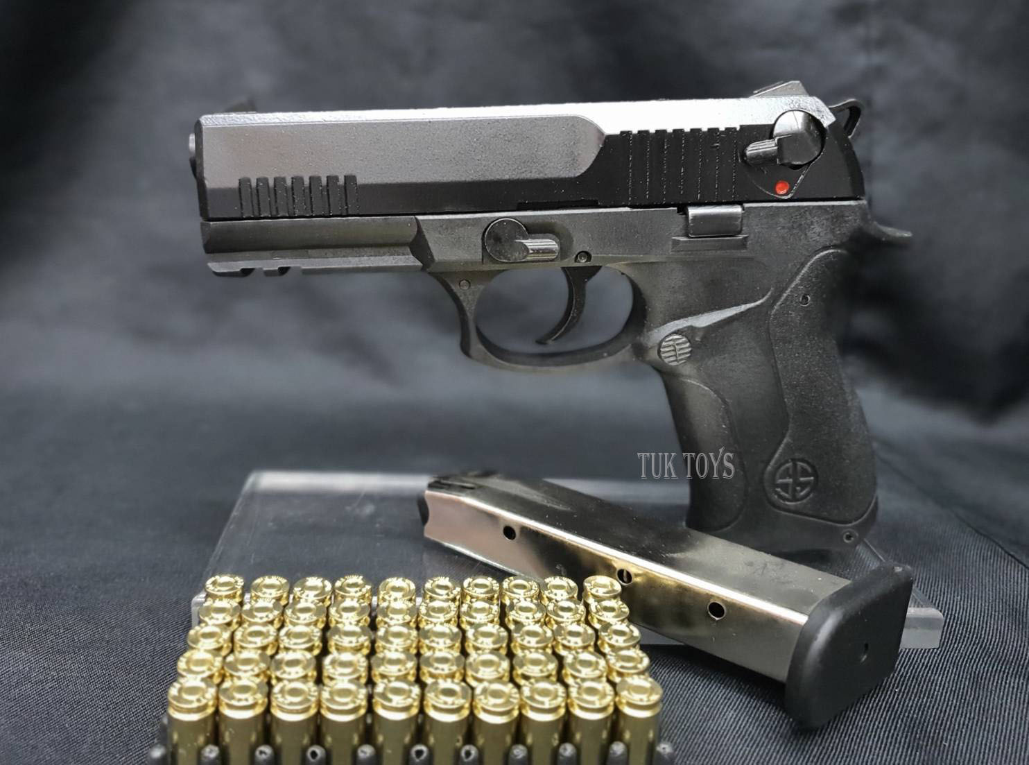 EKOL Jackal Dual Compact Blank Gun Full Auto เงินเงาไกทอง 2 Magazine ...