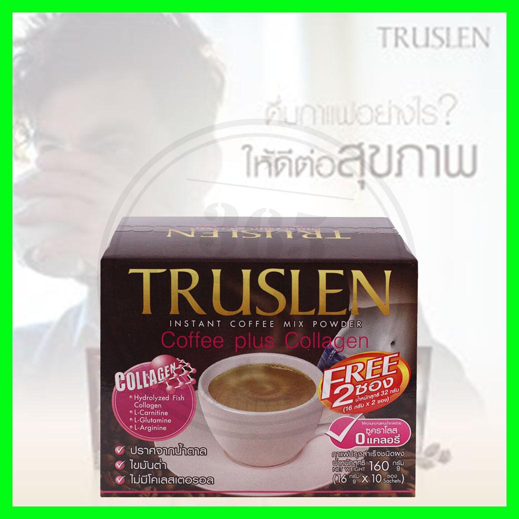 Truslen Coffee Plus Collagen หุ่นสวย ผิวใส ไม่มีน้ำตาล (10+2 sachets ...