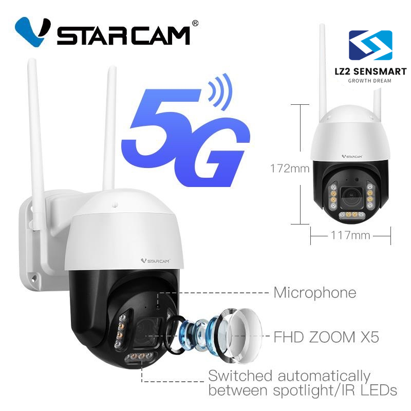 Vstarcam CS64 ความละเอียด 3MP(1296P) กล้องวงจรปิดไร้สาย กล้องนอกบ้าน Outdoor Wifi Camera ภาพสี ...