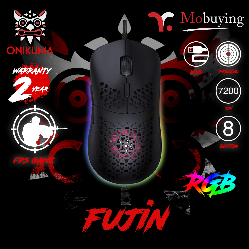 ประกัน 2 ปี ส่งจากไทย ONIKUMA FUJIN RGB Gaming Mouse เมาส์เกมมิ่ง ออฟติ ...