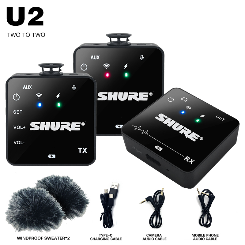 SHURE MIC U1 ไมโครโฟนแบบหนีบเสื้อไร้สาย เทคโนโลยีไร้สาย 2.4G ระยะทาง 40 ...
