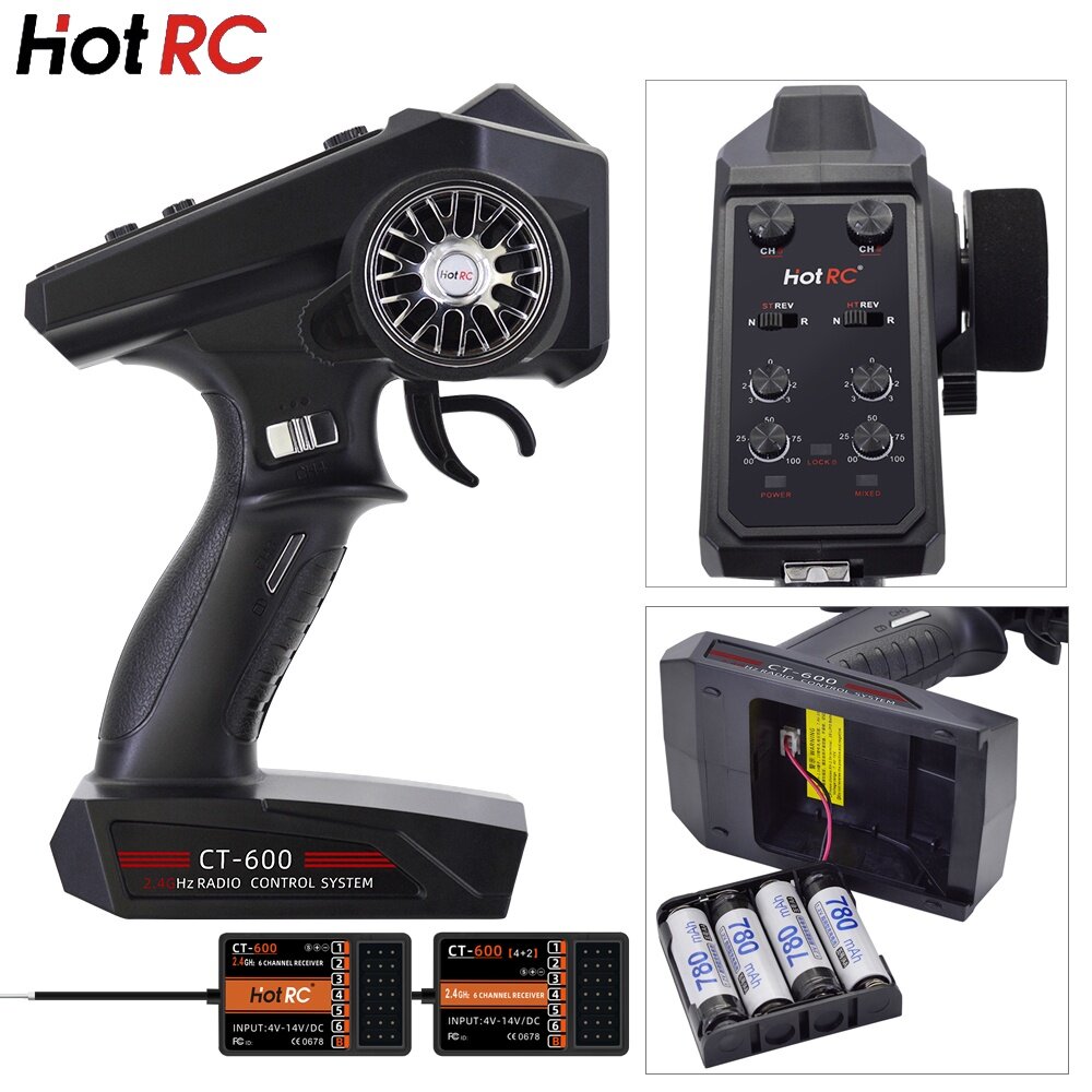 Hotrc CT400 CT600 4CH 6CH 2.4GHZ FHSS วิทยุระบบควบคุมเครื่องส่งสัญญาณ ...