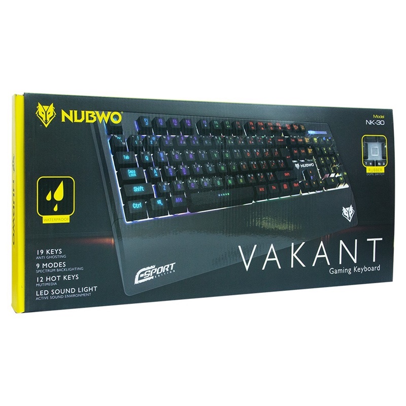 NUBWO คีบอร์ดกันน้ำได้ KEYBOARD GAMING LED SOUNG LIGHT รุ่น NK-30 - jonezeerrangsit - ThaiPick