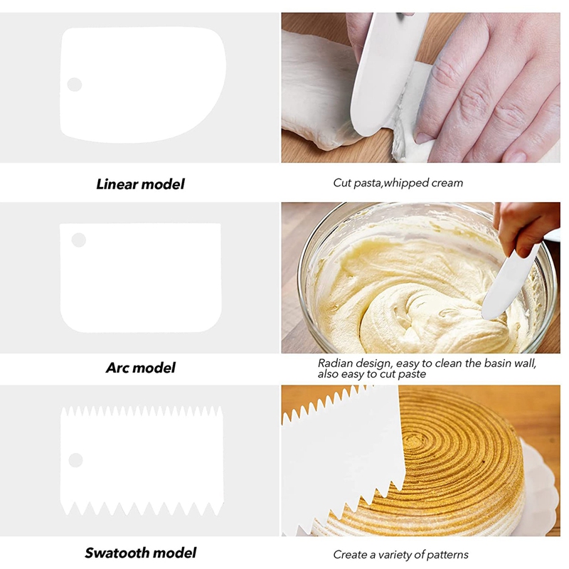 Angled Icing Spatula Set and 3 Packs Cake Scrapers Smoother, Stainless ...