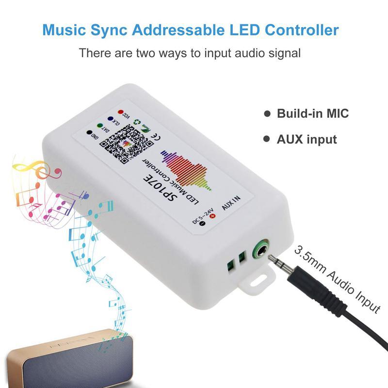 LED Controller, WS2812B WS2811 Music Sync Bluetooth Controller, iOS Android Smartphone App ...