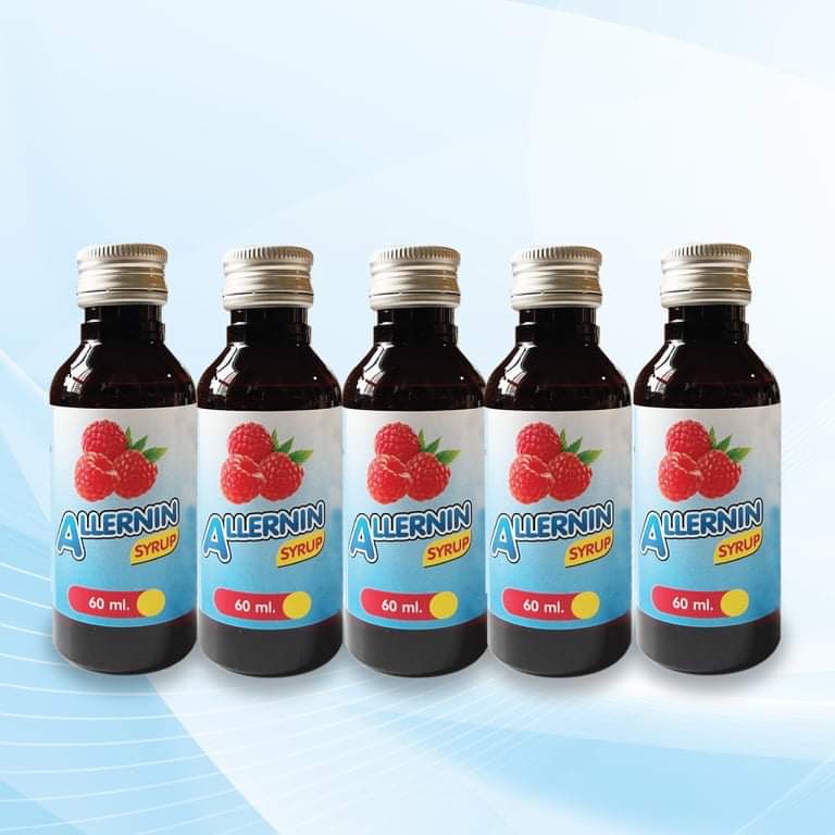 ขายส่ง+ส่งฟรี!! (แพ็ค5ขวด) ALLERNIN (อเลอร์นิ่น) น้ำหวานเข้มข้นกลิ่นราส ...