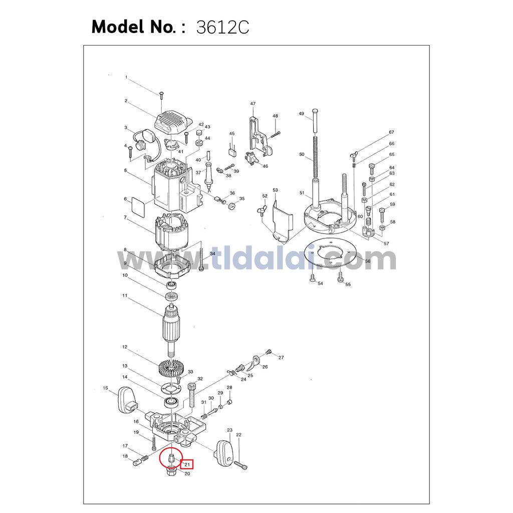 (Promotion+++) ปากจับ เร้าเตอร์ (Router) Makita มากีต้า รุ่น 3612BR ...