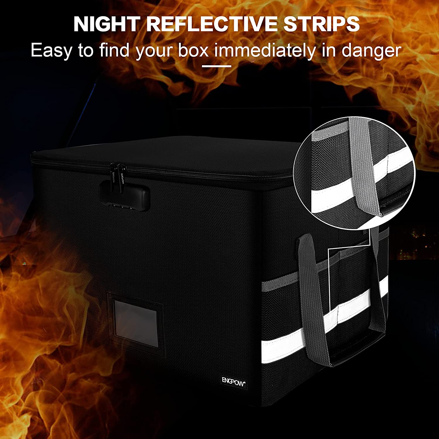 Fireproof Box with Lock File Storage Organizer Anti-Static Box ...