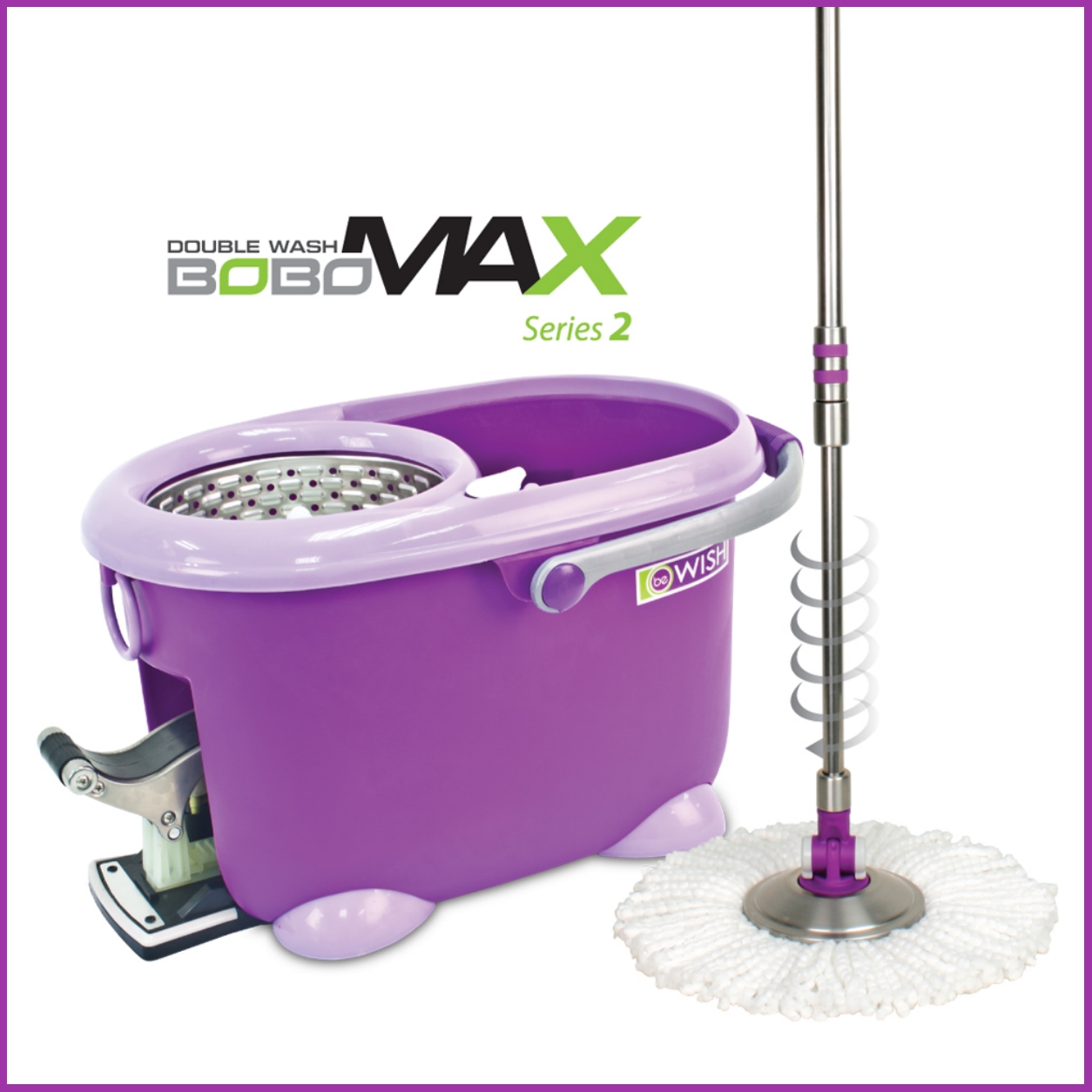 HA-33 ชุดอุปกรณ์ถังปั่นพร้อมไม้ม็อบ มีแท่นเหยียบช่วยรีดน้ำ BE WISH BOBO ...