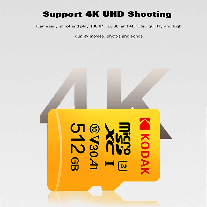 KODAK Micro SD Card 128GB 256GB Memory Card 32GB 16GB High Speed Microsd 64GB Class 10 A1 U3 TF ...