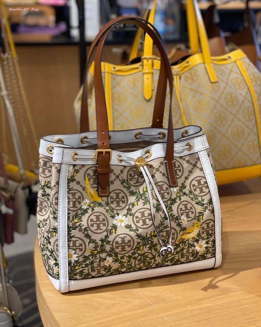 (แท้ ????%‼) ️NEW IN ️TORY BURCH FACTORY MONOGRAM JACQUARD TOTE BAG ...