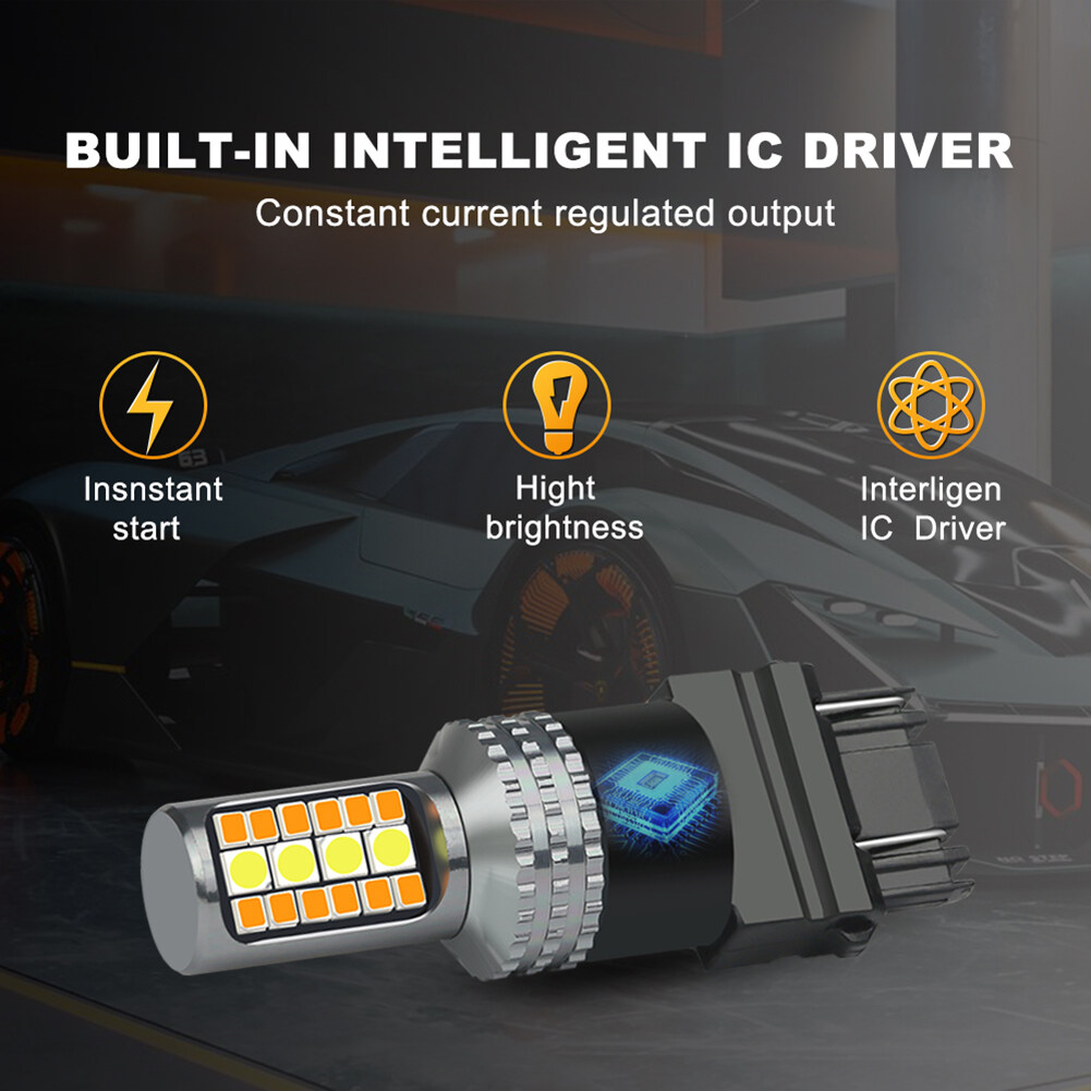 ANMINGPU 2x ไฟสัญญาณ Led T20 7443 580 W21 5W Led T25 3157 P27 7W 3030SMD BAY15D P21 5W Led 1157 ...