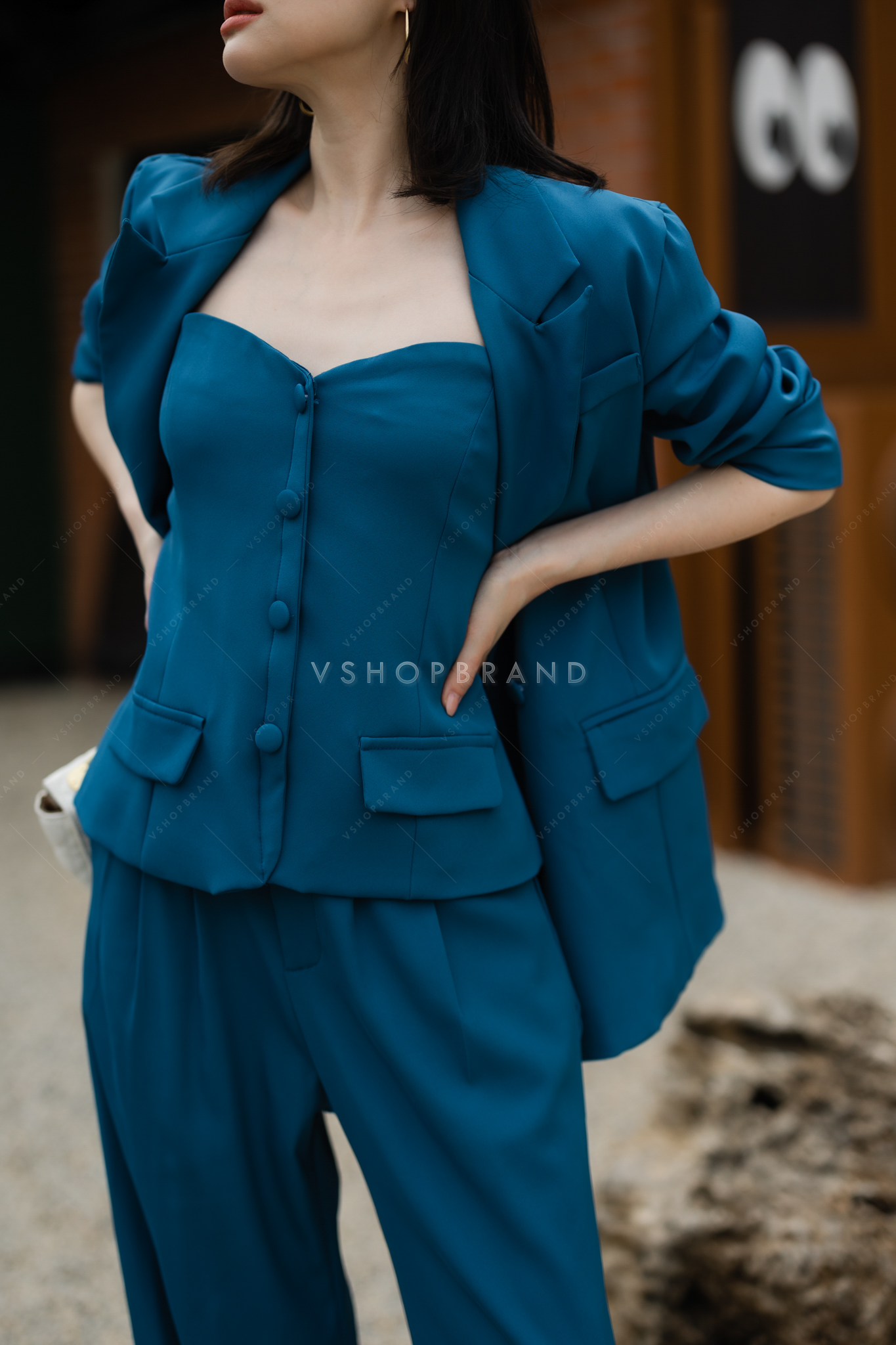 VShop Set balzer+Strapless เซตเบลเซอร์ทรง oversize ผ้าสูทเนื้อดีมากๆค่ะ ...