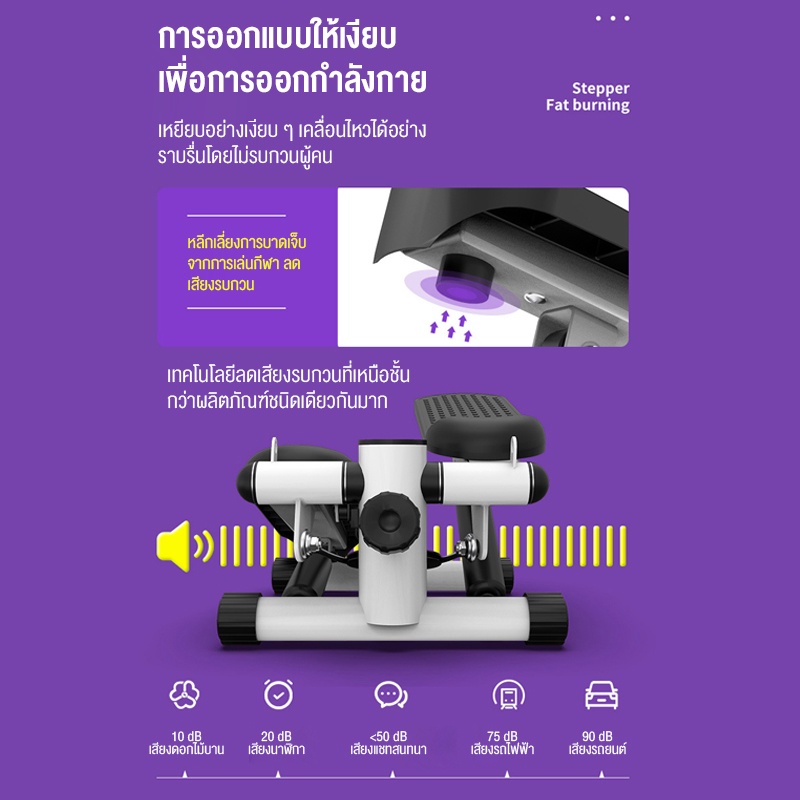Keep going max Mini Stepper เครื่องออกกำลังกายแบบก้าวเหยียบ Step Machine จอแสดงผล LED แถมยางยืด ...