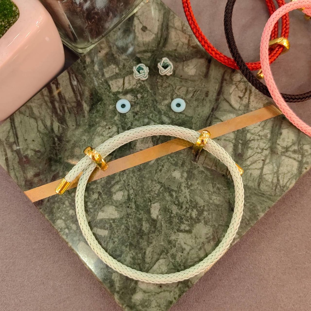 กำไลสลิง DIY ชุดอะไหล่กำไลข้อมือร้อยปี่เซียะ สาย 3 มิล ฟรีไซส์ ปรับขนาด ...